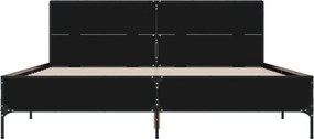 Rám postele černý 135 x 190 cm kompozitní dřevo a kov 3280027