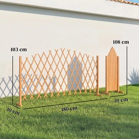 Sada 2 výsuvných nůžkových plotů Volně stojící nůžková zábrana s nožičkami 180 x 30 x 103 cm Hnědá barva