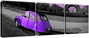 Tištěný obraz Fialový Citroën 2cv v Paříži 90x30cm 1375A_3A