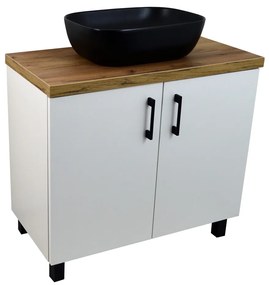 BPS-koupelny Koupelnová skříňka pod deskové umyvadlo ROSO W 80-HD - bílá/zlatý dub