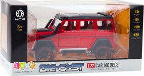 LEAN Toys Terénní auto kovové na setrvačník otevírací dveře červené 1:22