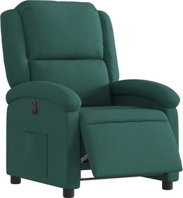 Elektrické polohovací křeslo tmavě zelené textil 3204146