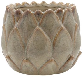 Latté obal na květináč s listovým vzorem Gaston - Ø 13*10 cm