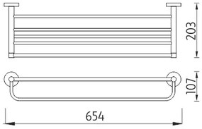 Nimco Police na ručníky, 65 cm UNIX ČERNÁ - UNC 13063-90