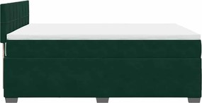 Box spring postel s matrací tmavě zelená 140x200 cm samet 3288633