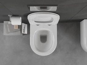 Mexen Sofia WC mísa Rimless s pomalu uzavíratelným slim sedátkem, duroplast, bílý lesk - 30540300
