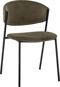 Khaki čalouněné stohovatelné jídelní židle v sadě 2 ks Marlo – Bloomingville