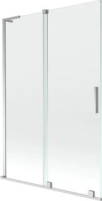 Mexen Velar L, 2-křídlová posuvná vanová zástěna 120 x 150 cm, 8mm čiré sklo, chromový profil, 896-120-003-01-01