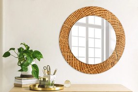 Kulaté dekorativní zrcadlo Dubové dřevo fi 50 cm