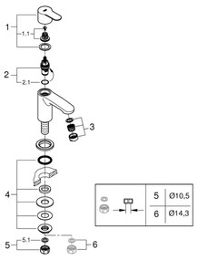GROHE 23039002 - Stojánkový ventil EUROSTYLE COSMOPOLITAN velikost XS chrom