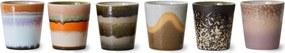Set 6ks retro hrnek na kávu Coffee 70s - Ø 7,5*8cm / 230 ml