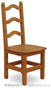 dřevěná rustikální stylová jídelní židle z masivního dřeva borovice Mexicana SIL04 euromeb