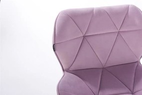 Velurová kosmetická židle MILANO na kulaté podstavě - vřesová
