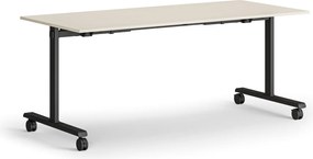 Mobilní stůl MATCH, 180x80 cm, černá podnož, bříza