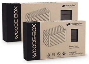 Prosperplast Zahradní box WOODEBOX umbra 78 cm - 190L