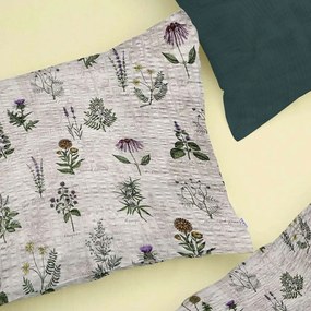 Krepové perkálové prodloužené povlečení Léčivá zahrada Velikost: 140 x 220 + 70 x 90