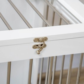 PawHut klec pro psy Klec pro střední psy 80 x 50 x 56,5 cm s dvířky a transportní funkcí v bílé barvě | Aosom.de