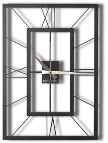 Wallexpert Dekorativní kovové nástěnné hodiny November XL, Černá