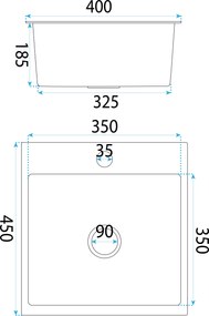 Rea Leo, 1-komorový ocelový dřez 400x450x185 mm, ocelová, ZLE-06000