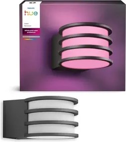 Philips Hue Lucca antracit / Venkovní nástěnné svítidlo / E27 / IP44 /