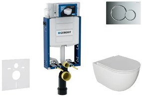 Geberit Kombifix - Set předstěnové instalace, klozetu Oudee a sedátka softclose, tlačítko Sigma01, lesklý chrom SANI15CA1114