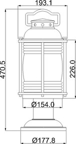 Kichler KL-ASHLANDBAY3-M-BU -Venkovní lampa ASHLANDBAY 1xE27/60W/230V IP44 bronz