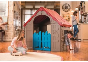 Dětská domek KETER FOLDABLE PLAY House béžová/červená/modrá