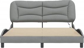 Rám postele s LED bez matrace Hvar Světle šedá 160x200 cm Látka 3213711