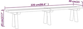 Zahradní lavice 220 cm impregnované masivní borové dřevo 318175