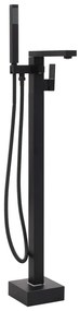 Volně stojící vanová baterie černá nerezová ocel 90 cm 145096