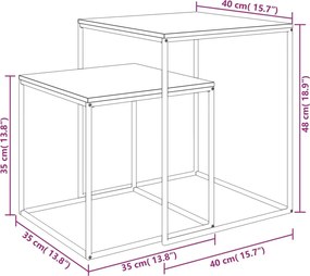 vidaXL Set konferenčních stolků 2 ks kompozitní dřevo a kov [343112] Barva: Černá