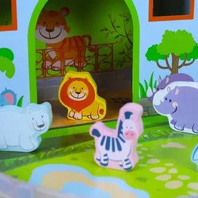 RAPPA Sada dřevěných figurek ZOO v kufříku / 12 ks / Dřevo