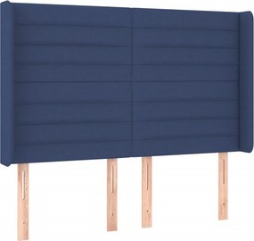 Box spring postel s matrací a LED modrá 140x200 cm textil 3138403