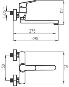 Novaservis - Dřezová/umyvadlová baterie METALIA lesklý chrom