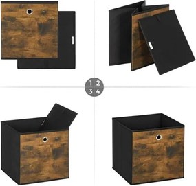 Skládací úložné boxy, sada 6 kostek