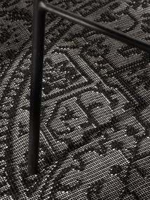 NORTHRUGS, Kusový koberec Duet Kona 106248 Black/White kruh - na ven i na doma, 160x160 (průměr) kruh, černobílá, chodba / předsíň