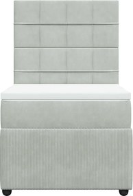Box spring postel s matrací světle šedá 80 x 200 cm samet 3294490