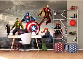 Dětská vliesová fototapeta na zed' Marvel Avengers Připraveni k Boji, Disney | 360 x 270 cm | DFTDNXXL 5048