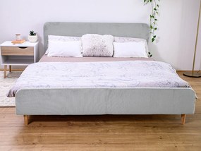 Šedá manšestrová postel AMELIA FJORD 120 x 200 cm