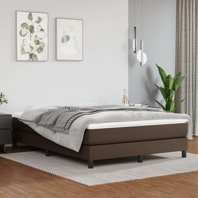 vidaXL Box spring postel hnědá 140 x 200 cm umělá kůže