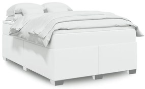 Box spring postel s matrací bílá 140 x 190 cm umělá kůže 3285210