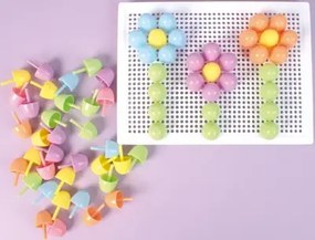 PLAYBOX Kloboučková mozaika 125 ks / O kloboučků 20 mm / Kufřík