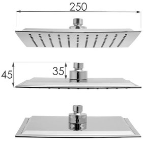 Sprchová souprava SOLO s policí a výtokem do vany - chromová