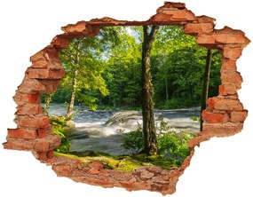 Wallmuralia Nálepka fototapeta 3D výhled Řeka v lese 90x70 cm