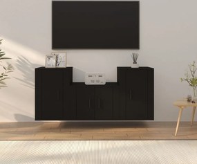 vidaXL 3dílný set TV skříněk kompozitní dřevo [3188384] Barva: Černá
