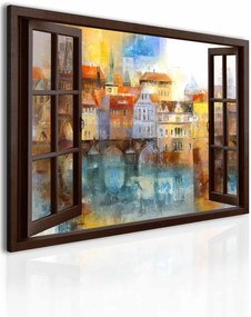 3D obraz okno pražské panorama II Velikost (šířka x výška): 60x40 cm