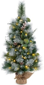Costway 90 cm umělý vánoční stromek s osvětlením a 30 teplými bílými LED světly