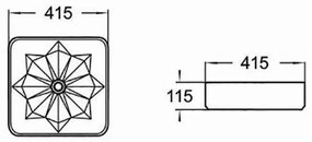 Mexen ELMIRA umyvadlo, 41x41 CM, zlatá, 22094150