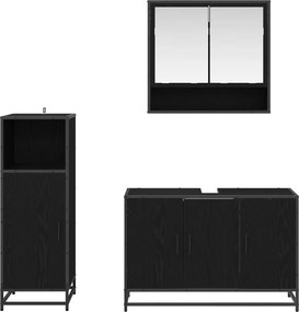 Sada koupelnového nábytku 3 ks Černý dub 90 x 33 x 60 cm 3402365