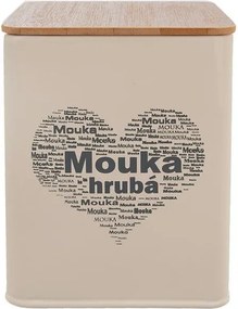 Plechová dóza SRDCE na hrubou mouku